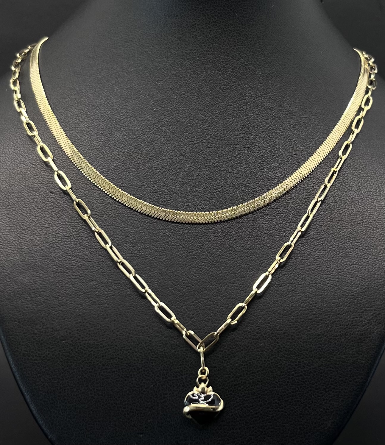 COLLIER CŒUR SACRE DOUBLE RANGS - LA TATOUEUSE BIJOUX